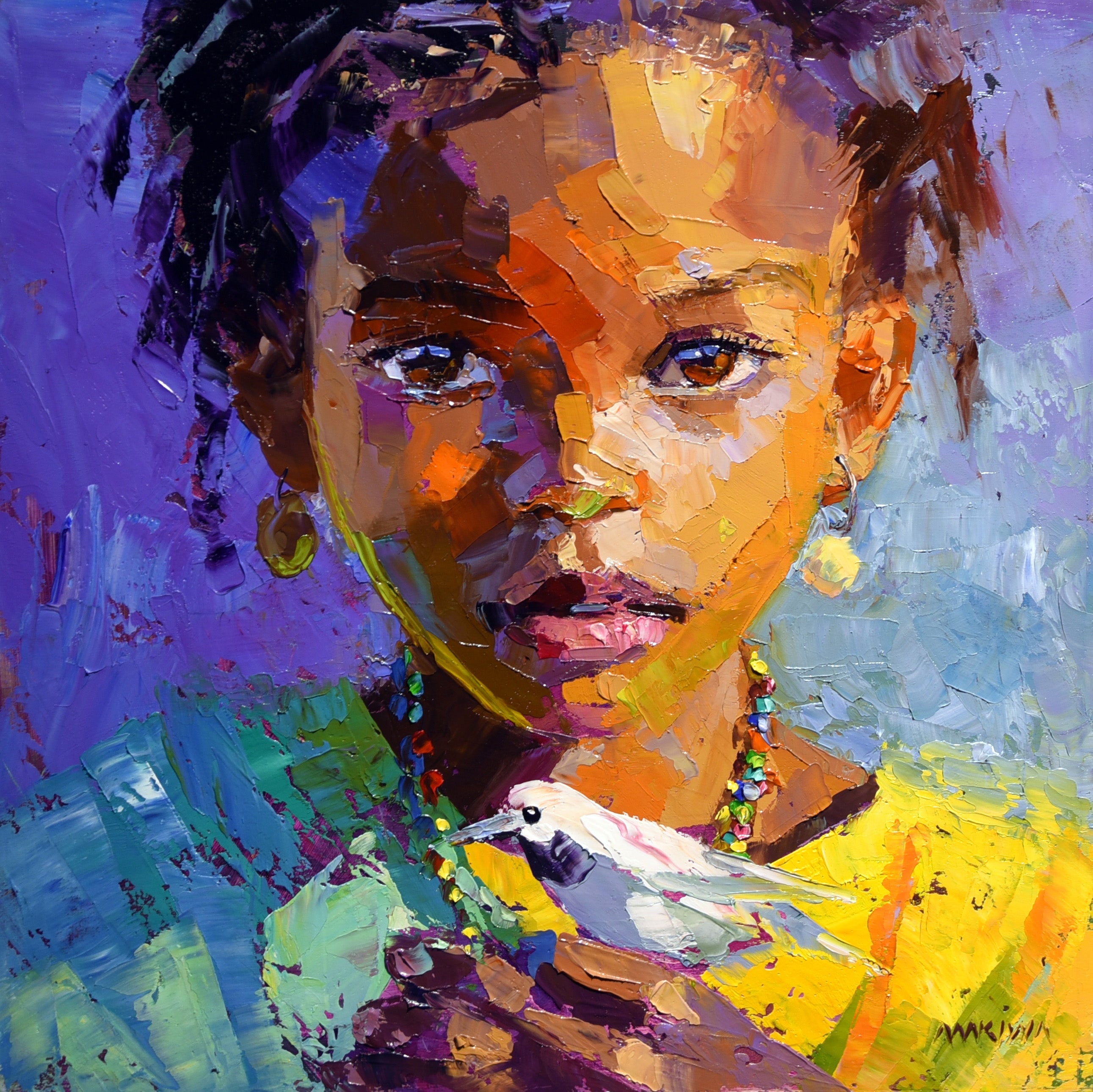 Soft Messenger 30x30cm Oil On Canvas – Makiwa Gallery